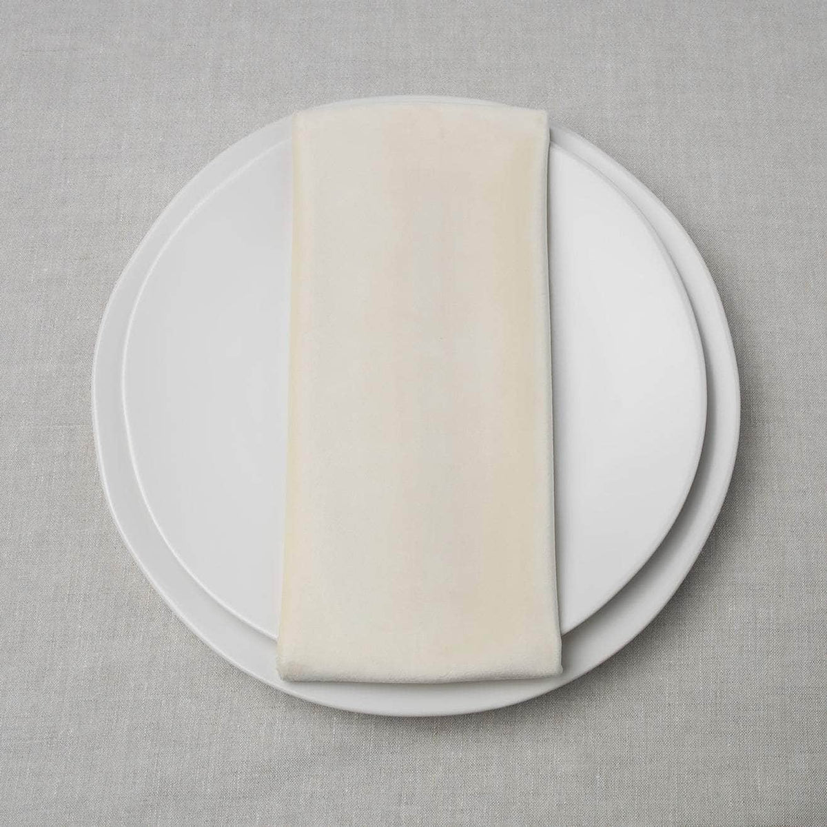 Heirloom Events | Cream Velvet Table Linen Rental
